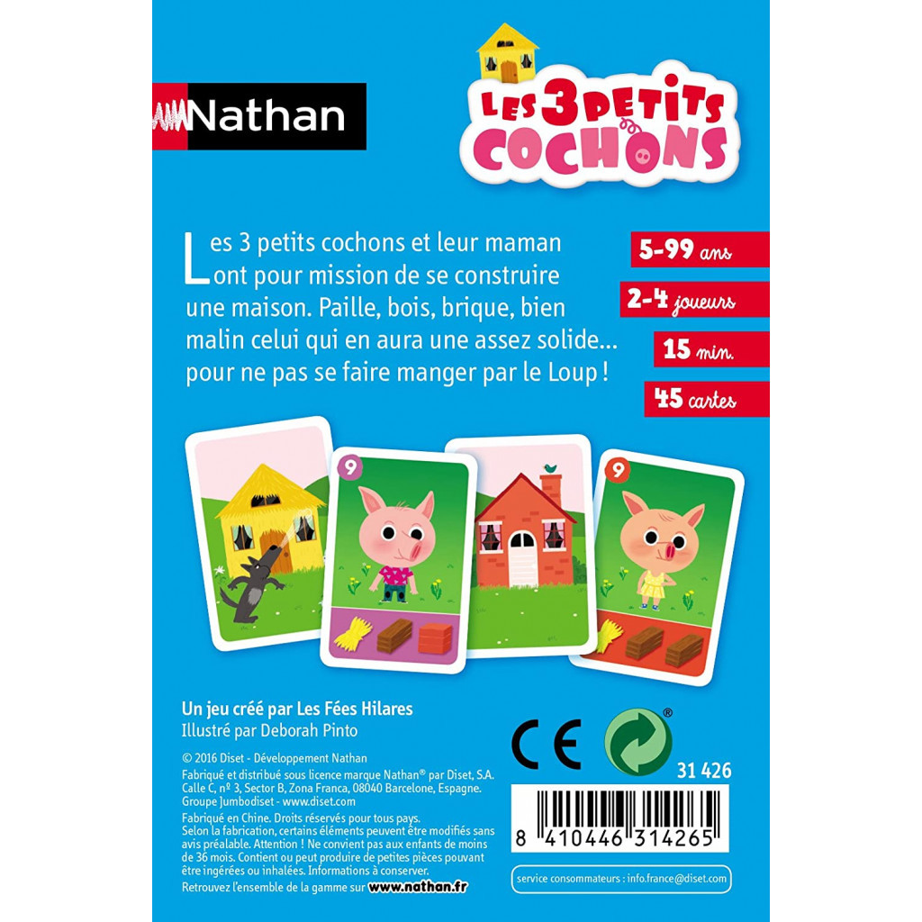 Acheter Les 3 Petits Cochons - Jeu de société - Nathan - Ludifolie